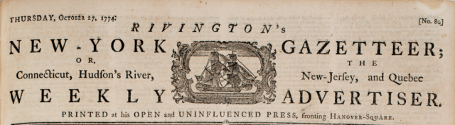 James Rivington: Printer, Loyalist, Spy? « The Junto